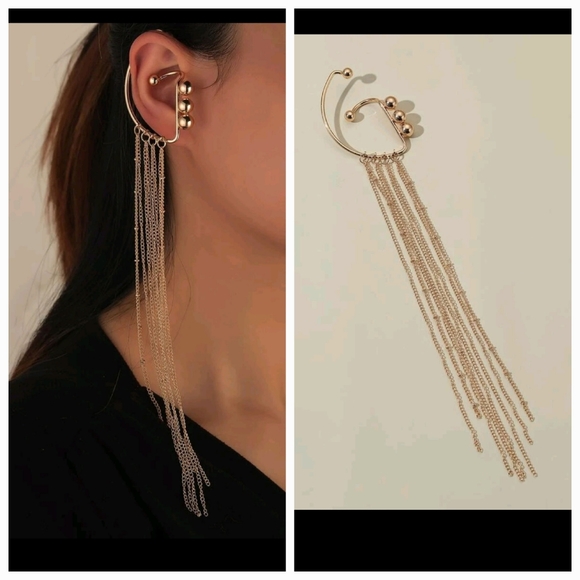 Hot Topic | Jewelry | No Pierce Tassel Chains Ear Cuff | Poshmark